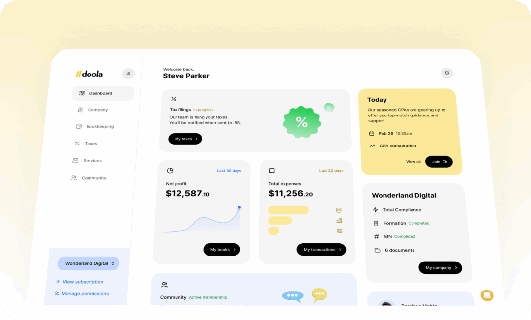 Home - doola: Start your dream US business and keep it 100% compliant