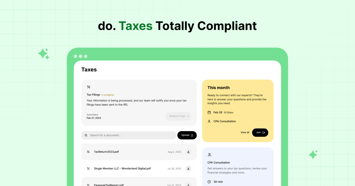 Tax filing - doola is for Do'ers: LLC Formation, Bookkeeping, Business ...