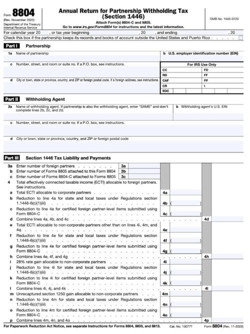 Form 8804: A Complete Guide for Foreign Partnerships With US Income ...