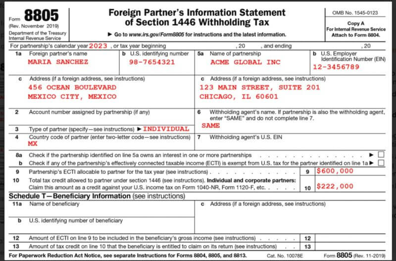 Form 8805: Complete Guide for Foreign Partners in US Partnerships ...